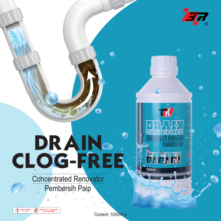 3R Drain Clog Free 1L - Ubat Sumbat Tandas / Sinki / Longkang / Toilet ...
