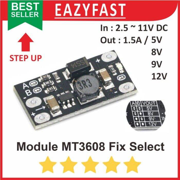 Step Up 2A MT3608 Multi Fix Select A B DC Module Modul Boost Regulator | Lazada Indonesia