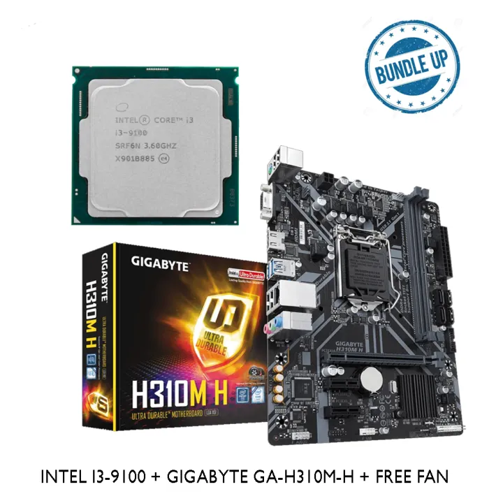 BUNDLE SALE!!!! Intel I3-9100 Tray with Gigabyte GA-H310M-H Motherboard plus CPU Cooler Free Fan ...