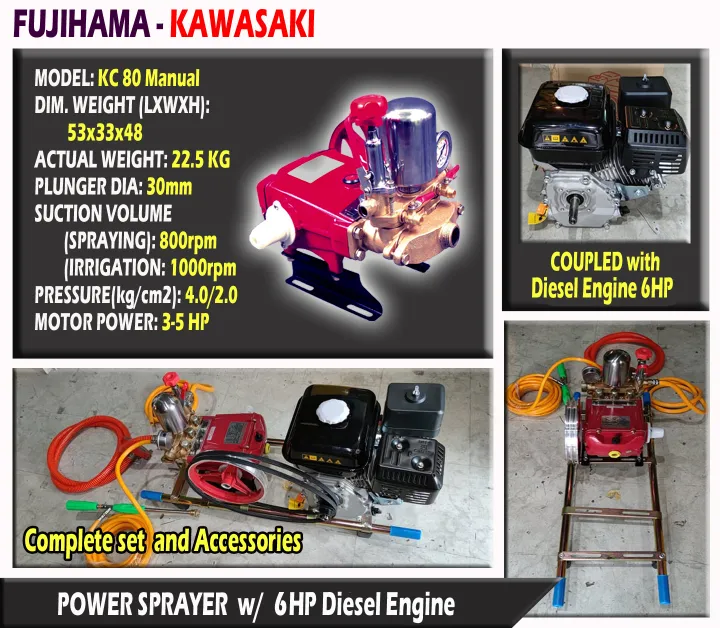 Power Sprayer KC80M 3-5HP MANUAL coupled with DIESEL ENGINE | Lazada PH