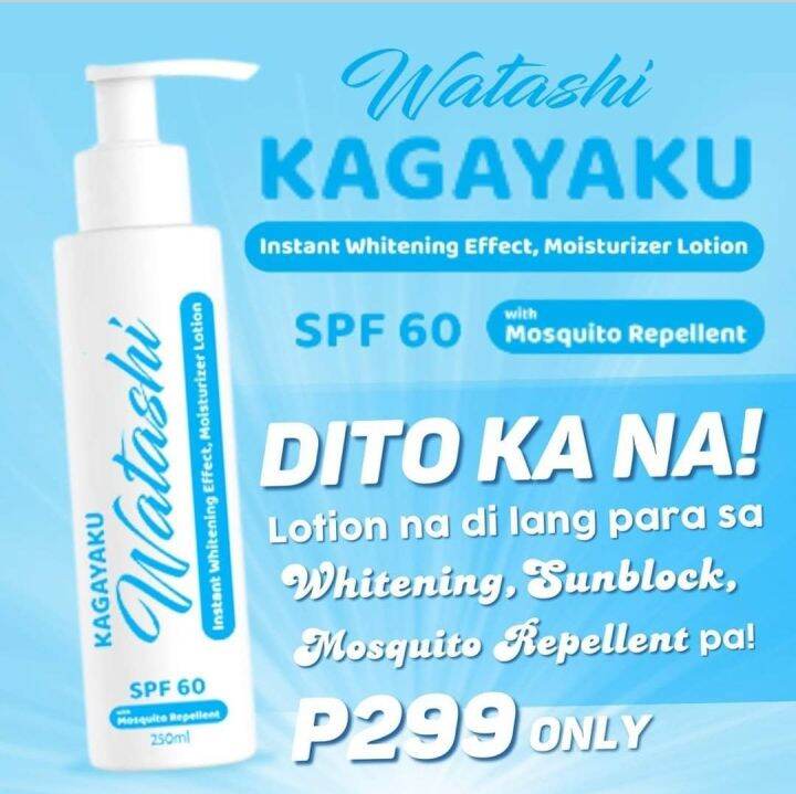 Watashi Kagayaku Instant Whitening Effect, Moisturizer Lotion SPF 60 ...