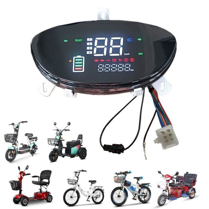 Ebike LCD Display Motor Speedmeter Screen For 48-72V Electric Bike ...