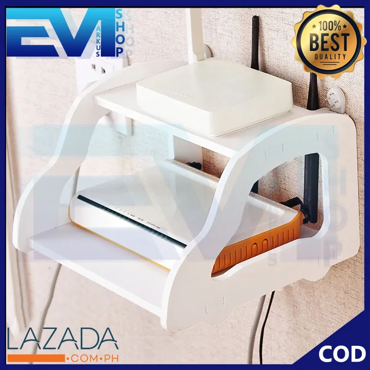 Storage Rack Display Holder Double Floating Wall Mount Shelf Wood Desk ...