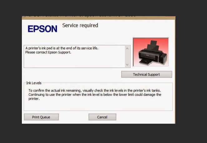 waste ink pad end life cleaning program epson Lseries printer reset ...