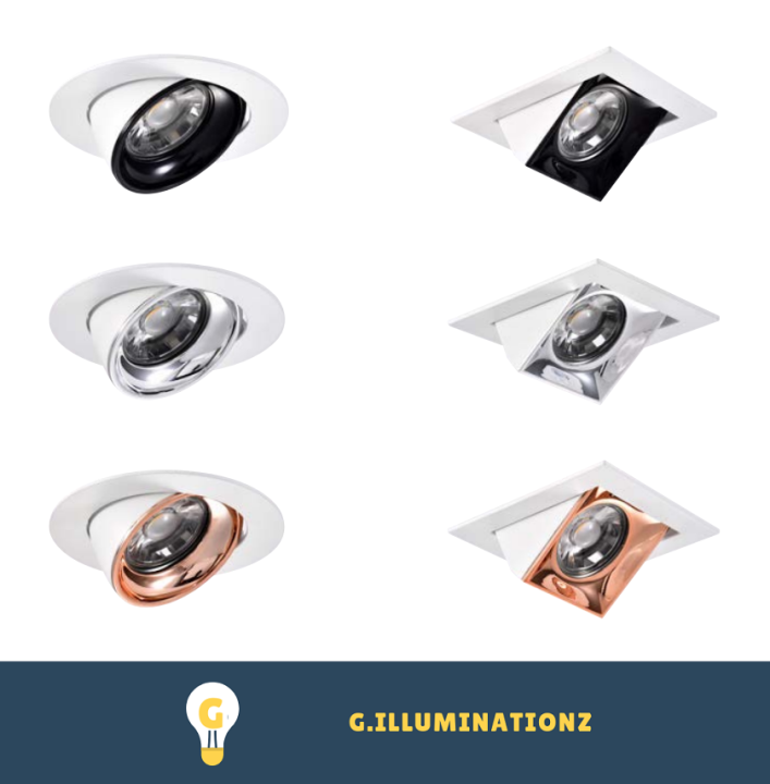 Single GU10 Square / Round Recessed Downlight Fittings / Modern LED ...