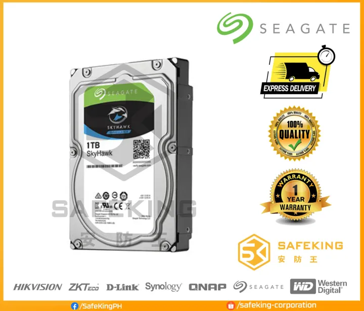 ST1000VX001 Seagate SkyHawk Surveillance HDD 1TB 64MB Cache SATA 6Gb/s ...