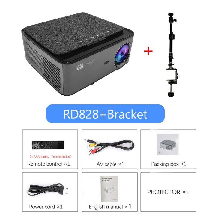 J49โปรเจคเตอร์ RD828 Touyinger 1080P โปรเจคเตอร์แบบ Full HD หลายหน้าจอ ...