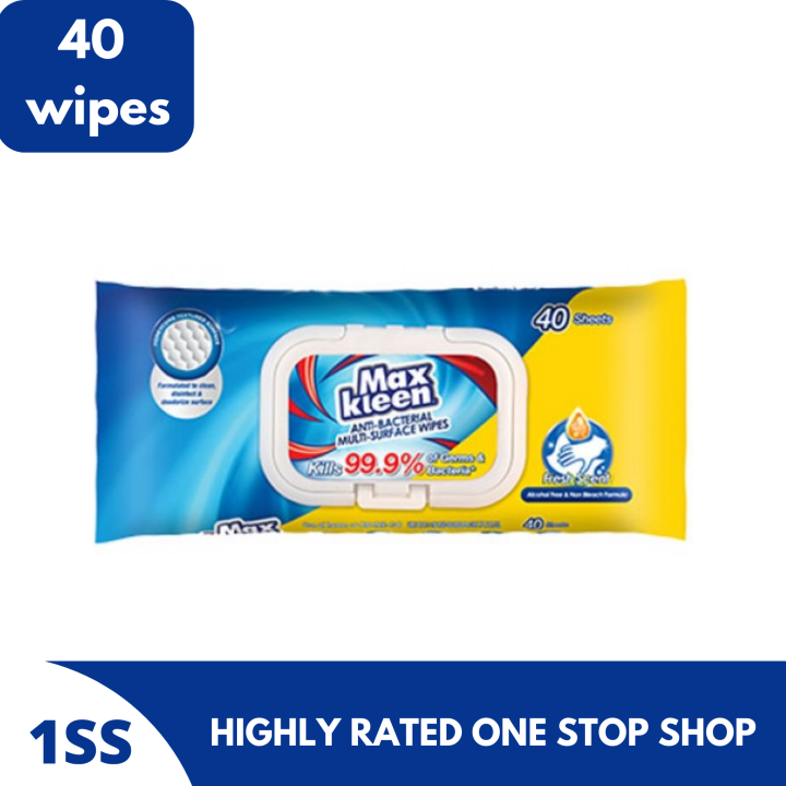 Max Kleen Anti-Bacterial Multi-Surface Wipes, 40 Wipes | Lazada PH