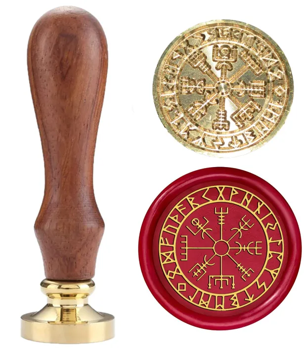 Vegvisir Viking Compass Rune Spell Sealing Wax Stamps Copper Seals With ...