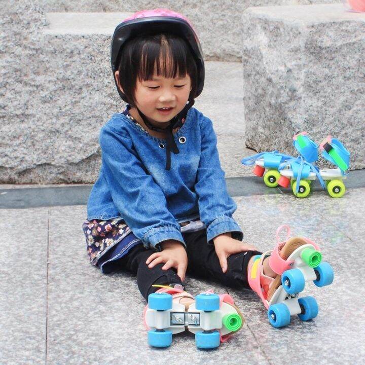 4 Wheels Roller Skate Adjustable Kids Quad Shoe Outdoor Sport Skates ...