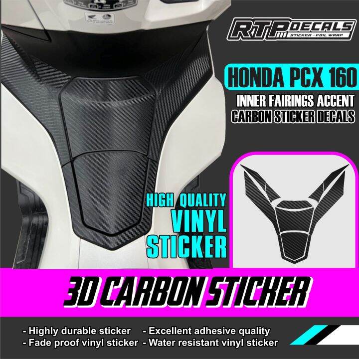 HONDA PCX 160 INNER FAIRINGS ACCENT CARBON DECALS STICKER | Lazada PH