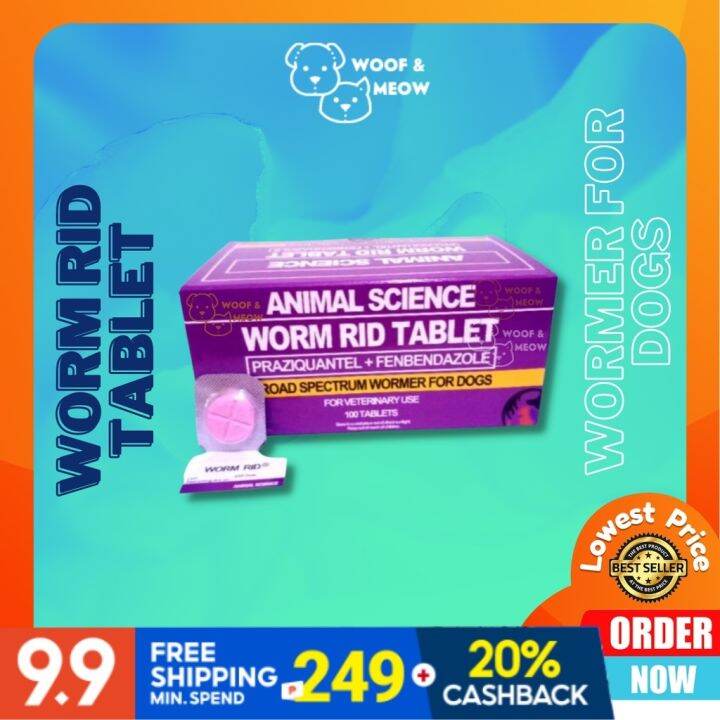 Animal Science Worm Rid Dewormer for Dog ( Deworming Tablet ) 1tab ...