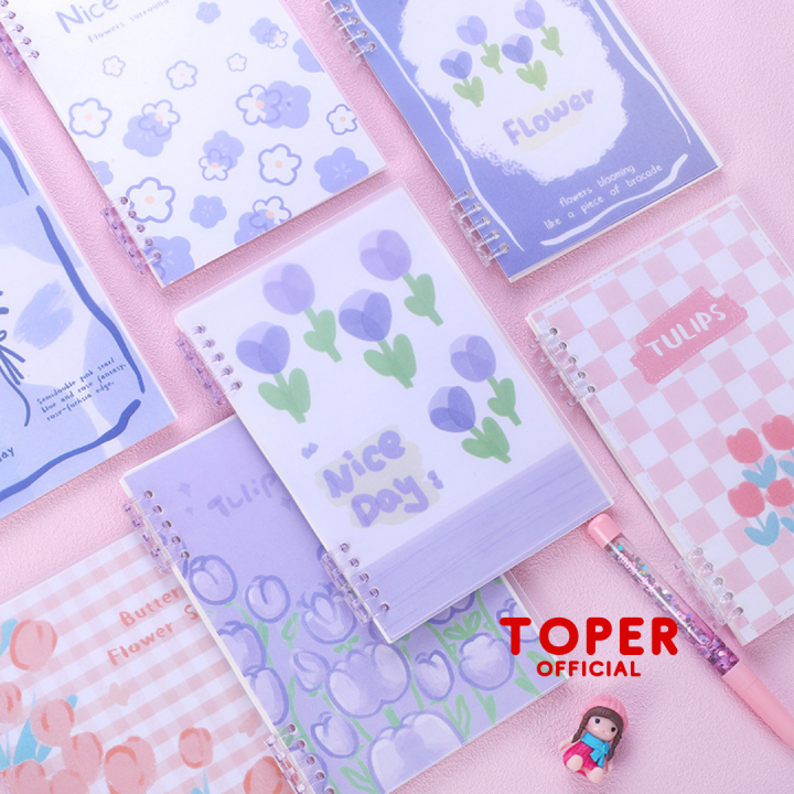 TOPER Notebook Binder Spiral Plastik B5 Hard Cover Motif Plastic Buku ...
