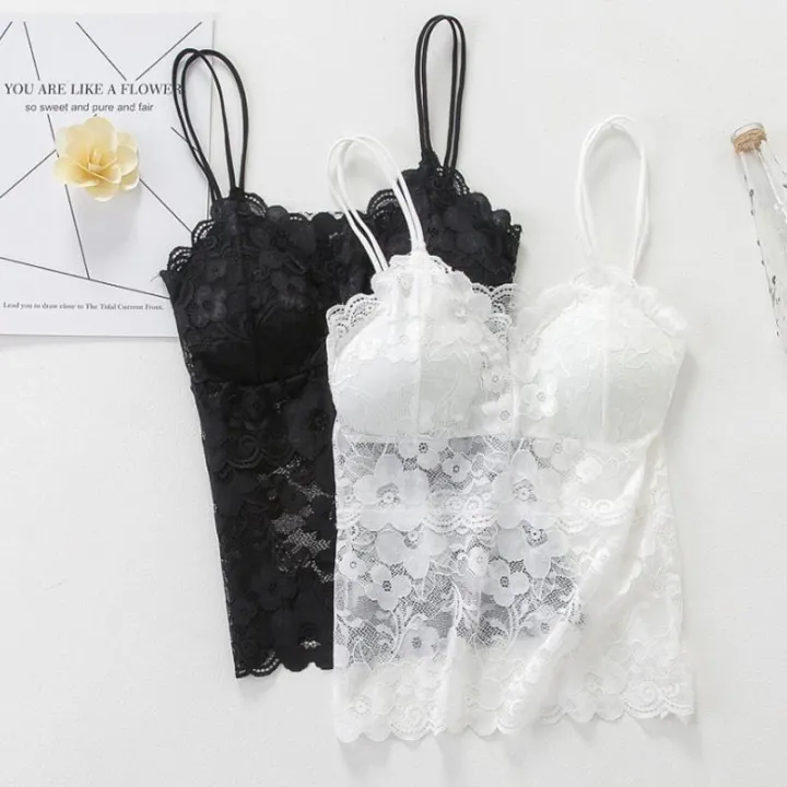 Women Lace Floral Bralette Bralet Bra Padded Bustier Crop Top Cami Vest