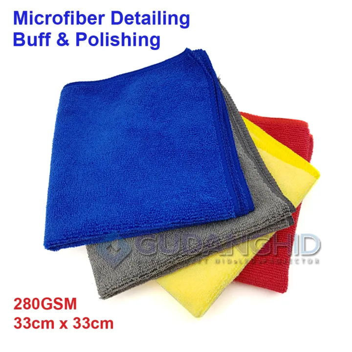 Kain Microfiber Poles Coating Detailing Waxing 33x33 Cm Tebal 280GSM ...