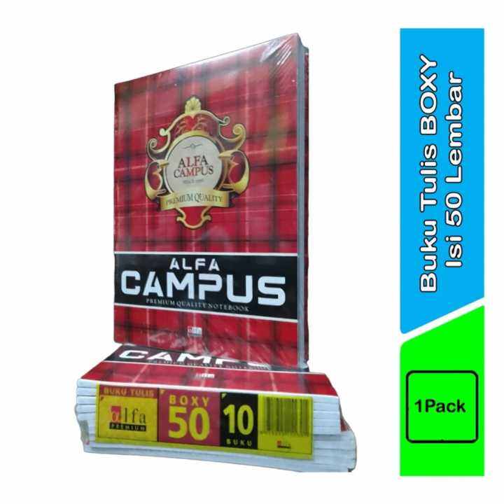 PROMO 10 PCS BUKU TULIS SEKOLAH ALFA CAMPUS 50 LEMBAR UKURAN BOXY ISI 5 BUKU DAN 10 BUKU ...