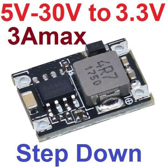 5V-30V to 3.3V DC-DC 3A Fixed Output Mini Buck Step Down Converter ...