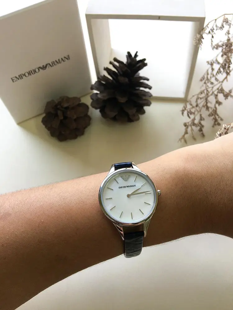 Emporio Armani นาฬิกาข้อมือผู้หญิง Classic White Dial Blue รุ่น Ar11090 ...