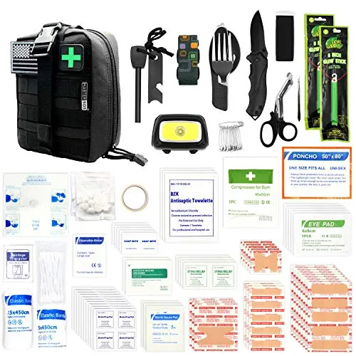 MASTER SOS First Aid Survival Kit with MOLLE System, 260 Pc Set, Rugged ...