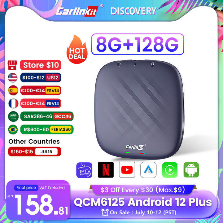 CarlinKit Wireless CarPlay Ai Android 12 13 Plus 665 4GLTE Netflix ...