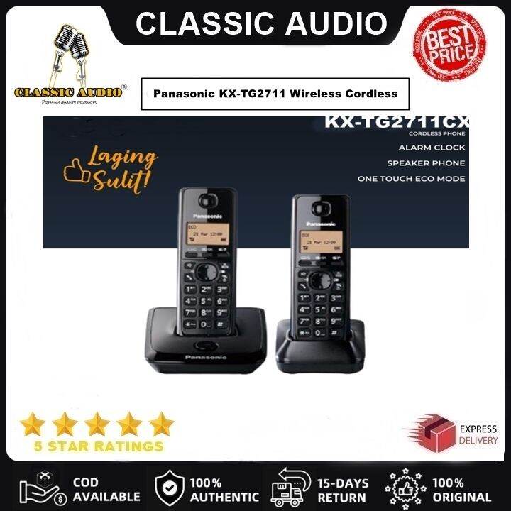 Panasonic KX-TG2711 Wireless Cordless By Classic Audio- Telephone ...
