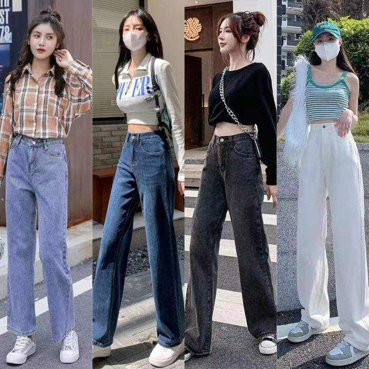 Queen jeans New กางเกงยีนส์ทรงหลวมสไตล์เกาหลี หลากสี ทรงสวย กางเกงใส่ ...