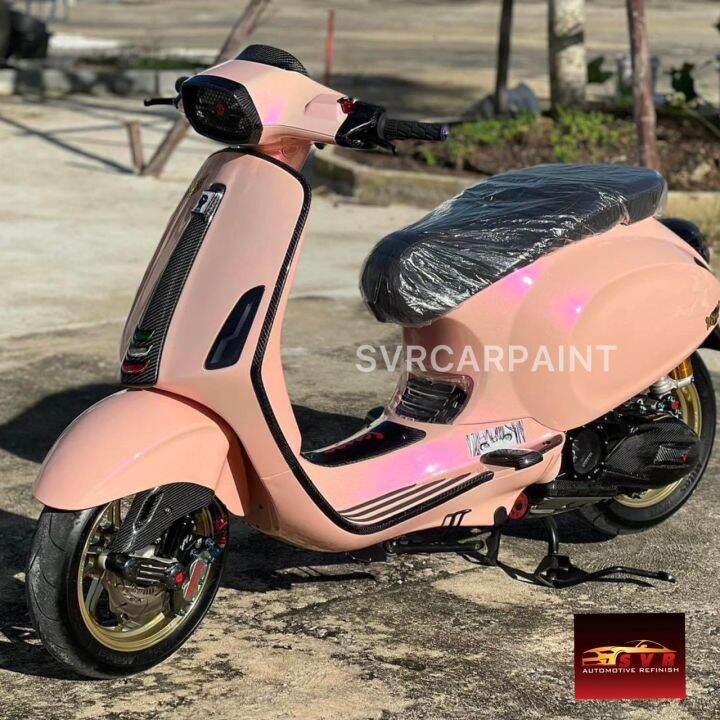 สีพ่นเวสป้า สีครีมชมพูมุก สี2K สีArical light pink Svrpaint | Lazada.co.th