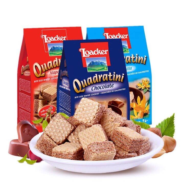 Loacker Quadratini/Sandwich (Napolitaner Cocoa and Milk Chocolate ...