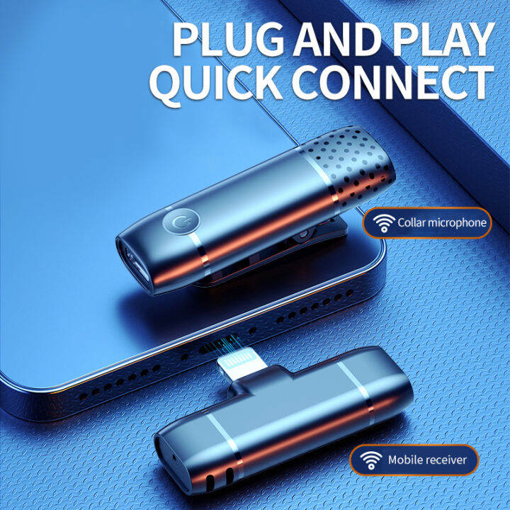 Wireless Lavalier Microphone Live Broadcast Mic Type C /Lightning APPLE ...