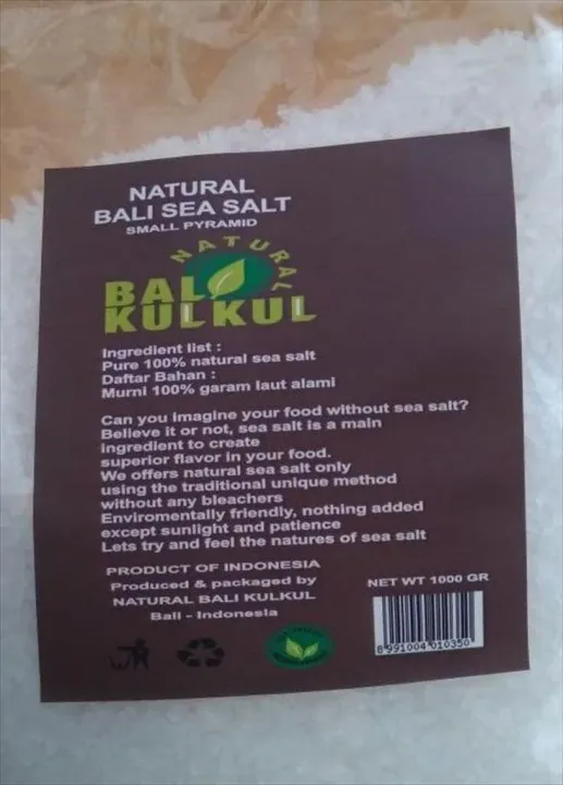 Sea Salt Coarse Kechil Small Pyramid Garam Laut 1 Kg - Natural Bali ...