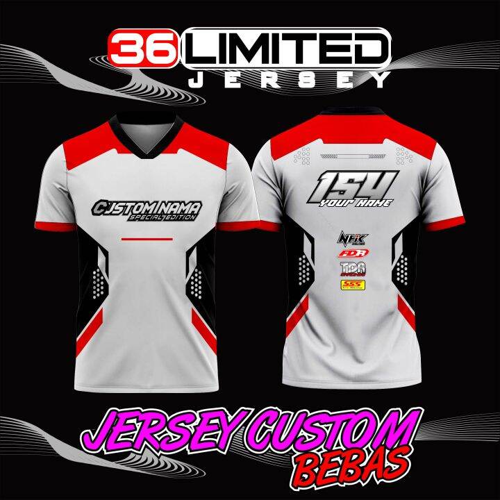 desain jersey custom bisa ganti warna nama nomor desain jersey racing ...