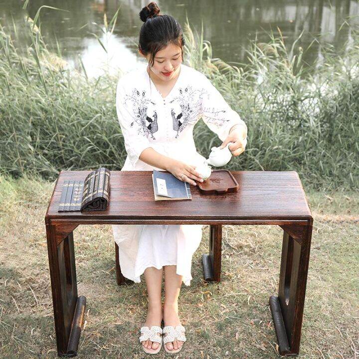 Burning Tongmu Guqin table, stool, resonance piano table, solid wood ...