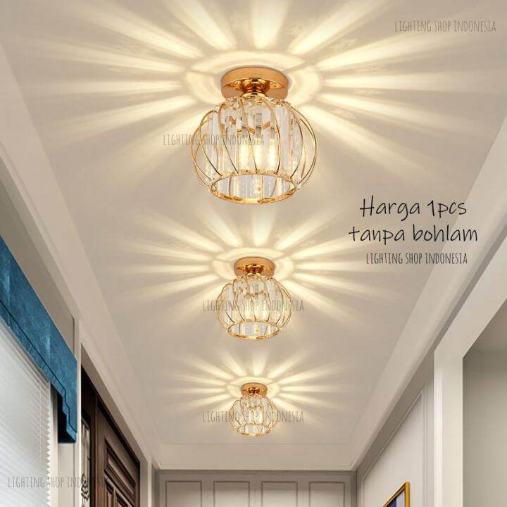 Lampu plafon ceiling kaca kristal 773 modern design mewah kamar ruang ...