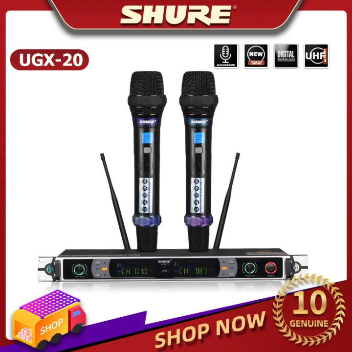 จัดส่งฟรี ไมค์ลอยคู่ไร้สายชัวร์SHURE UGX-20 wireless microphone UHF ...