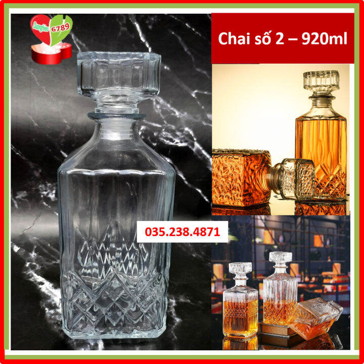 Chai, Bình Đựng Rượu Thủy Tinh Đẹp Cao Cấp 920ml - Mẫu Số 2 | Lazada.vn