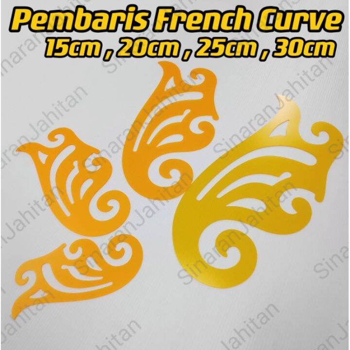 French Curve Ruler Pembaris Lengkung Perancis 15cm 20cm 25cm 30cm Curve ...