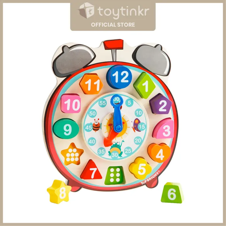 Top Bright Wooden Shape Sorting Clock by Toytinkr | Lazada PH