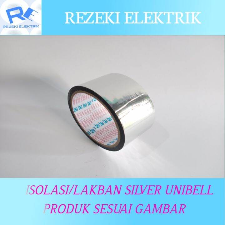 LAKBAN WARNA SILVER UNIBEL / ISOLASI AC SILVER / ALUMUNIUM FOIL/ LAKBAN ...