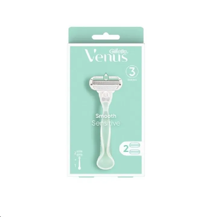 Venus Smooth Sensitive 2Up 1X6X6 วีนัส สมูทเซนซิทีฟ ด้ามมีด พร้อมใบมีด ...