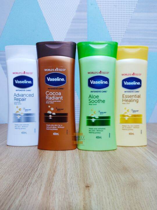 Vaseline Intensive Care Aloe Soothe/Cocoa Radiant/Essential Healing ...