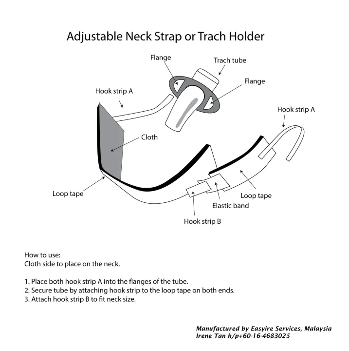 Tali Traky Tracheostomy tube holders Neck straps Adult size per set of ...