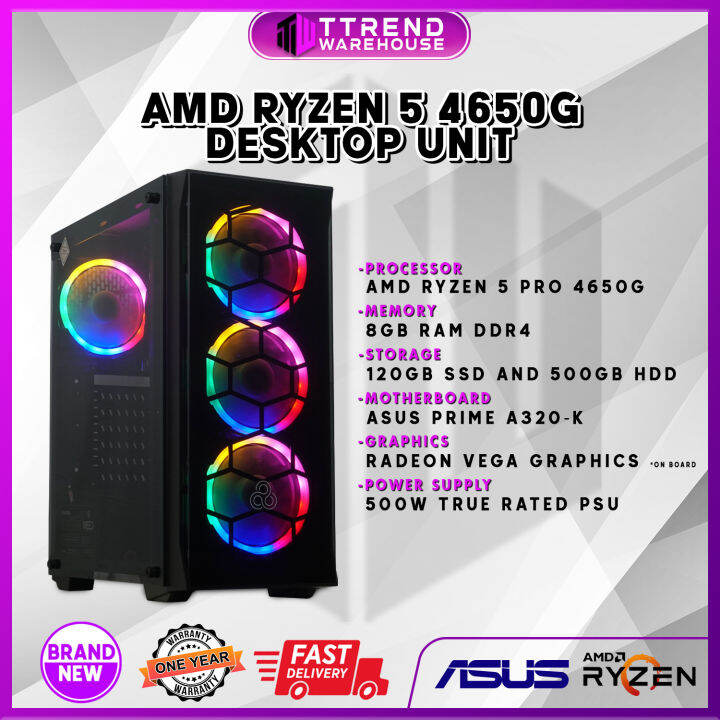 AMD Ryzen 5 Gaming PC | Ryzen 5 4650g w/ Radeon Vega 7 Graphics 8GB RAM ...