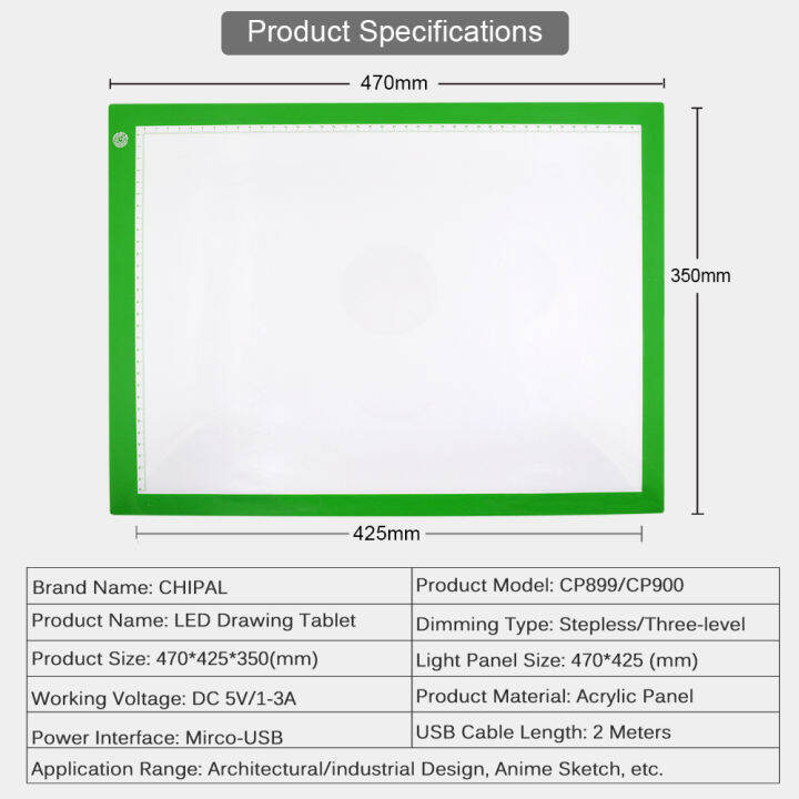 CHIPAL A3 Scale LED Drawing Tablet Art Painting Writing Graphics ...