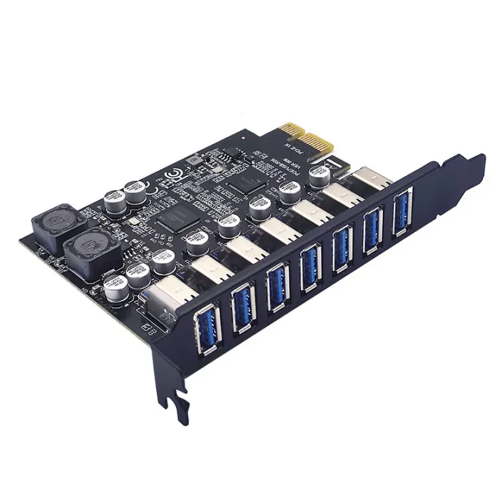 USB 3.2 Pci Express Adapter Pci E to 7 Ports USB3 Gen1 Expansion ...