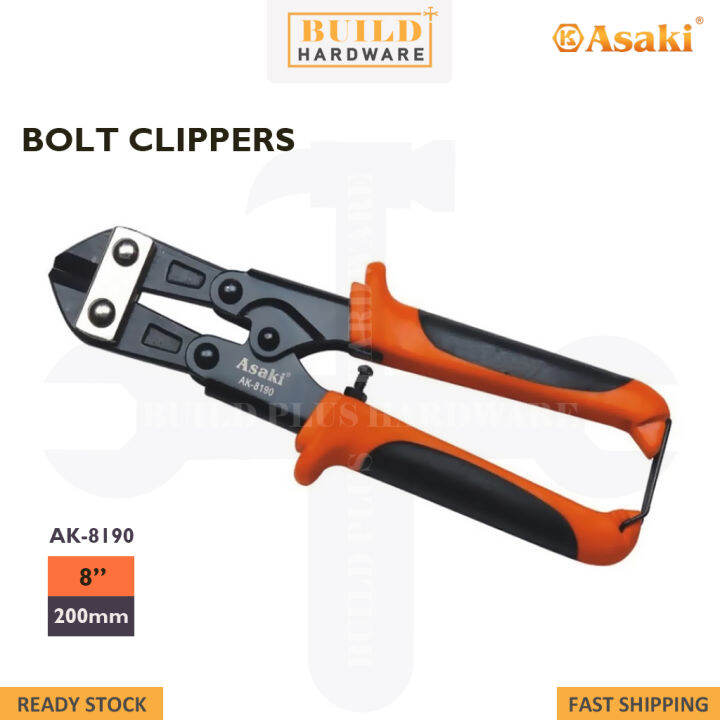 ASAKI Heavy Duty Bolt Clippers 8"/200mm 双色柄断线钳 Bolt Cutter Gunting Besi AK-8190 | Lazada