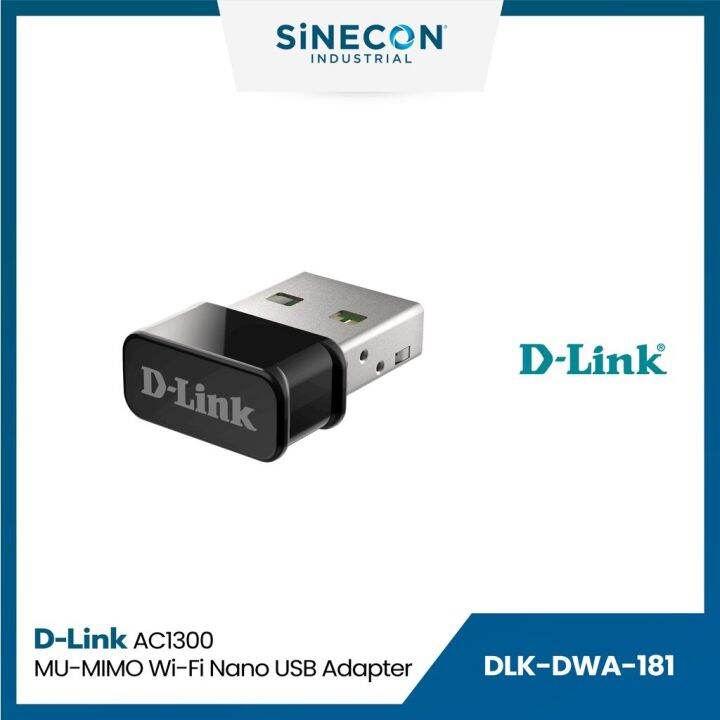 D-Link ดีลิ้งค์ รุ่น DWA-181 AC1300 MU-MIMO Wi-Fi Nano USB Adapter ...