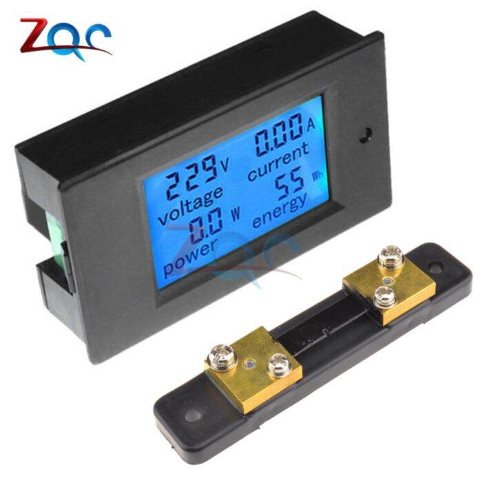 DC 6.5-100V 0-50A Digital LCD Display Voltmeter Ammeter Wattmeter Power Meter with 50A Shunt ...
