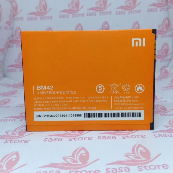 Baterai Batre Battery Xiaomi Redmi Note 1 BM42 Original Batrei | Lazada ...