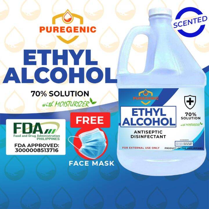 70% Ethyl Alcohol 1 Gallon Moisturizer Antiseptic Disinfectant Puregenic Keychain Spray Biogenic ...