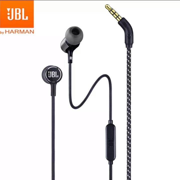 Original JBL LIVE 100 woven cable material 3.5mm Wired Earphones Stereo ...